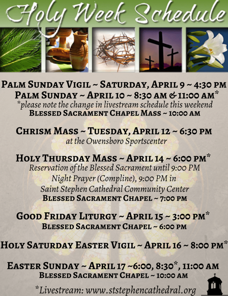 Flyer of Holy Week Schedule 2022 | Blessed Sacrament Chapel